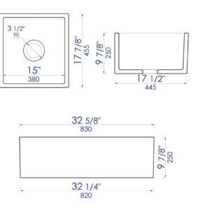 ALFI brand ABCO3318DB Kitchen Sink, Concrete