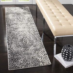 safavieh lurex collection runner rug - 2' x 8', black & light grey, modern abstract design, non-shedding & easy care, ideal for high traffic areas in living room, bedroom (lur185z)