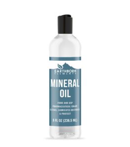 earthborn elements mineral oil 8 fl oz, pure & undiluted, no additives clear