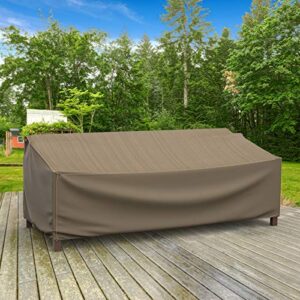 Budge P3W05BTNW3 StormBlock Hillside Patio Sofa Cover Premium, Outdoor, Waterproof, Extra-Large, Black and Tan Weave