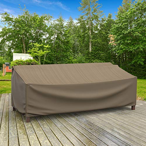 Budge P3W05BTNW3 StormBlock Hillside Patio Sofa Cover Premium, Outdoor, Waterproof, Extra-Large, Black and Tan Weave