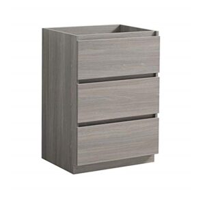 fresca lazzaro 24" gray wood free standing modern bathroom cabinet - cabinet only (sink not included)