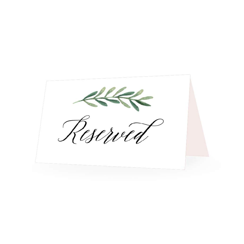 25 Greenery VIP Reserved Sign Tent Place Cards For Table at Restaurant, Wedding Reception, Church, Business Office Board Meeting, Holiday Christmas Party, Printed Seating Reservation Accessories Seat