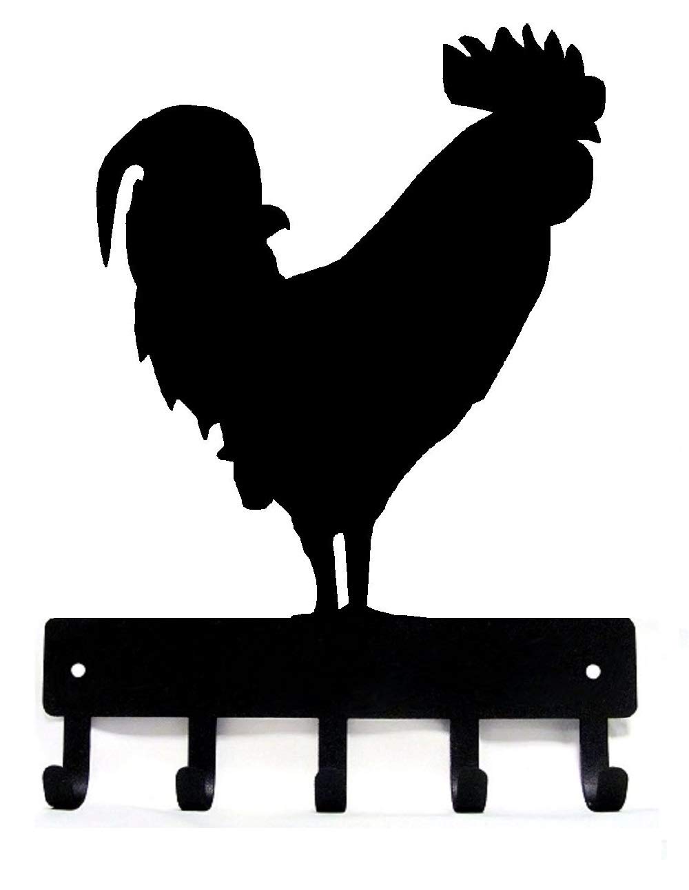 The Metal Peddler Rooster #02 Farm Key Rack - Small 6 inch Wide - Made in USA