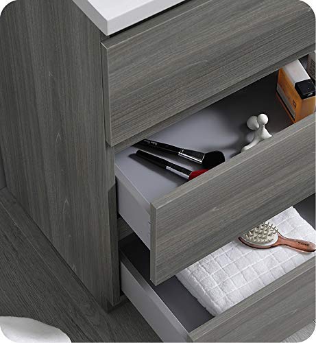 Fresca Lazzaro 24" Gray Wood Free Standing Modern Bathroom Cabinet - Cabinet Only (Sink Not Included)