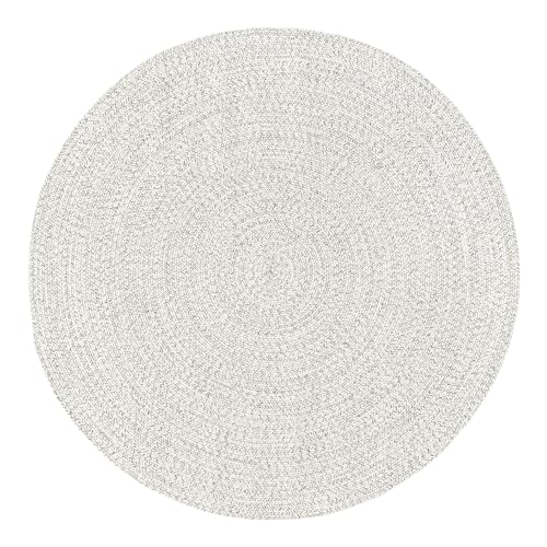 nuLOOM Braided Indoor/Outdoor Area Rug, 6' Round, Wynn Ivory