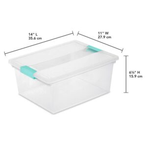 Sterilite Medium Clear Multipurpose Plastic Storage Tote, 4 Pack, and Large Clear Multipurpose Plastic Storage Tote, 4 Pack for Home Organization