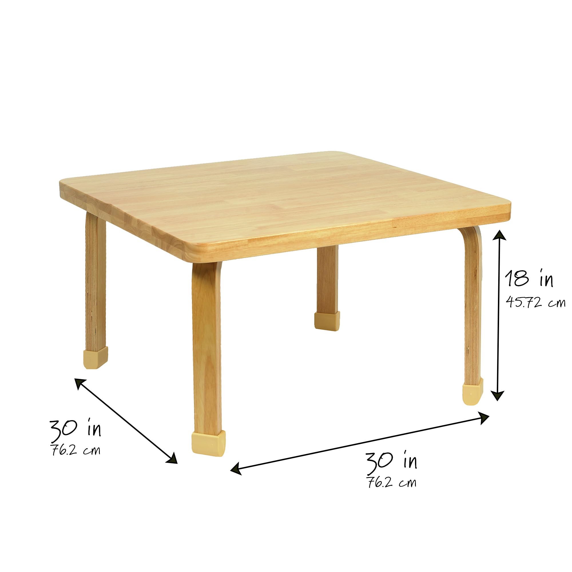 Children’s Factory NaturalWood 30" Square 18" H Toddler Table, AB7800L18, Girls and Boys Homeschool, Preschool and Daycare Furniture, Kids Playroom Activity Table