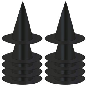 elcoho 10 pack halloween costume witch hat halloween costume accessory for holiday halloween party, black