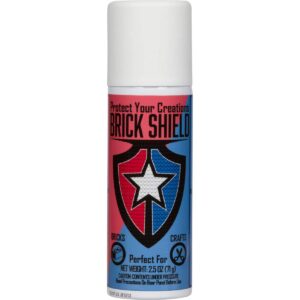 brickshield plastic adhesive spray glue - temporary glue spray adhesive for bricks, blocks and multipurpose - ideal spray adhesive for crafts, lego - net wt 2.5 oz - non-toxic made in usa