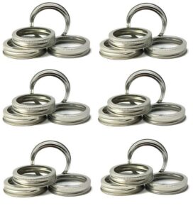 mason jar replacement rings or durable & rustproof tinplate metal bands/rings for mason jar,canning jars,storage (set of 24 regular mouth)