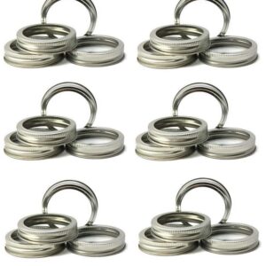 Mason Jar Replacement Rings or Durable & Rustproof Tinplate Metal Bands/Rings for Mason Jar,Canning Jars,Storage (Set of 24 Regular Mouth)