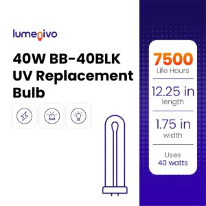 lumenivo Bug Zapper Light Bulb Replacement for BB-40BLK Black Flag 40 watt Bug Zapper Bulb with G10Q-4 Square 4 Pin Base - 1-1/2 Acre Insect Zapper Light Bulb Replacement - 1 Pack