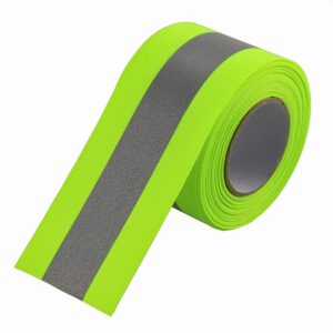 JINBING Silver Sew On Reflective Tape for Chothing Safety Fabric Webbing Trim Strip Green 2" x 16ft