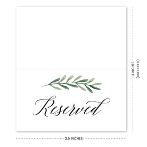 25 Greenery VIP Reserved Sign Tent Place Cards For Table at Restaurant, Wedding Reception, Church, Business Office Board Meeting, Holiday Christmas Party, Printed Seating Reservation Accessories Seat