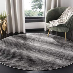 safavieh lurex collection area rug - 6'7" round, black & ivory, modern abstract design, non-shedding & easy care, ideal for high traffic areas in living room, bedroom (lur186z)