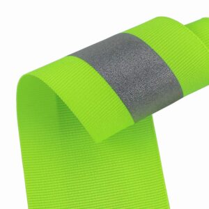 JINBING Silver Sew On Reflective Tape for Chothing Safety Fabric Webbing Trim Strip Green 2" x 16ft