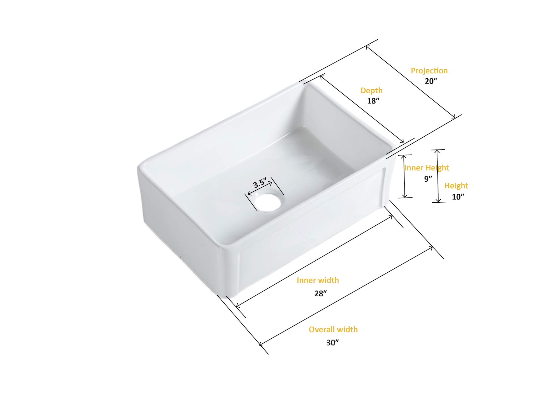 Charleston 30’’ Reversible Fireclay Farmhouse Kitchen Sink