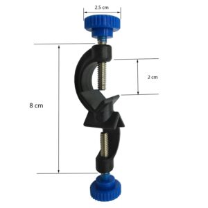 OESS Lab Clamp 4 Prong Finger Style Cork-Coated Head and A Black Laboratory Stand Clip