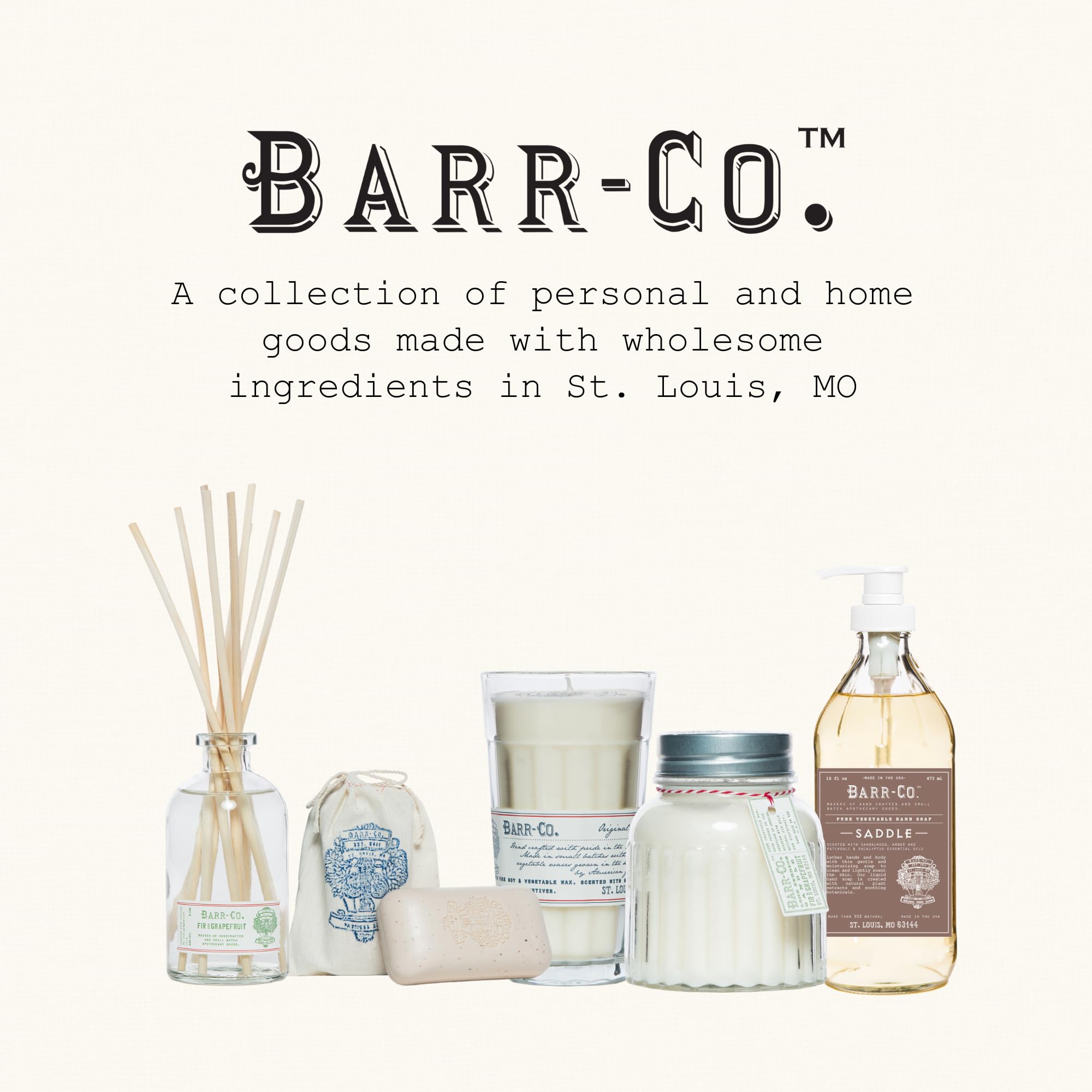 Barr-Co. Fir & Grapefruit Glass Tumbler Candle, Woody Citrus Scent, 120-Hour Long Burning Soy Wax Candle, Scented Candles for Home, Bathroom & Office, 20 oz