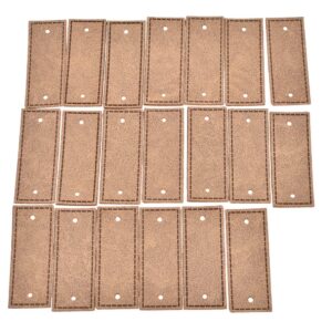 BetterUS 20pcs PU Leather Garment Labels Blank 2 Holes Apparel Accessories DIY Crafts (Brown)