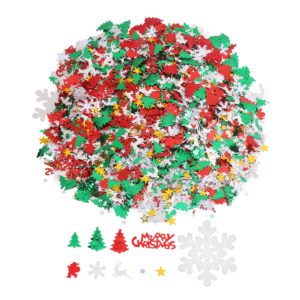 ccinee 100g/4800 pieces christmas new year metallic foil confetti sequins table confetti bright christmas and new year decoration set (christmas confetti)