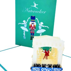 iGifts And Cards Elegant Nutcracker 3D Pop Up Greeting Card - Ballet, Beautiful, Inspirational, Music, Teamwork, Merry Christmas, Season's Greetings, Thank You, All Occasion, Holiday Tradition