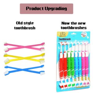 PenVinoo 8 pcs Dog Toothbrush pet Toothbrush Small to Large Dogs,Cats with Soft Bristles Non Slip Dual Head Dog Toothbrush