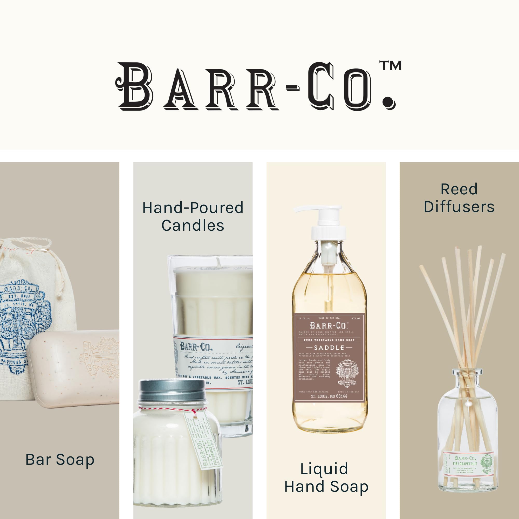 Barr-Co. Fir & Grapefruit Glass Tumbler Candle, Woody Citrus Scent, 120-Hour Long Burning Soy Wax Candle, Scented Candles for Home, Bathroom & Office, 20 oz