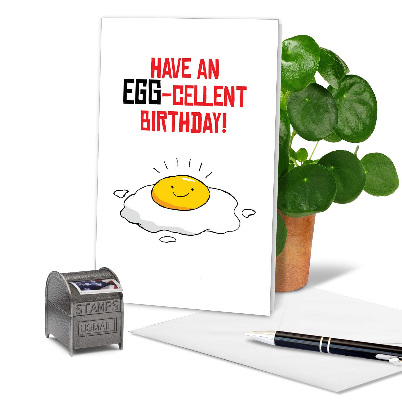 The Best Card Company - Hilarious Birthday Puns Notecard with Envelope, 5x7 Inch, Multicolored, No Batteries Required