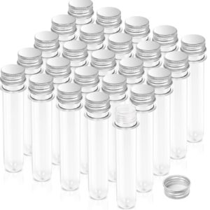 test tubes, ygdz 25pcs clear plastic test tubes with caps, 25x140mm(40ml), large tubes for birthday goodie bags, bath salt, halloween party decoration, candy storage containers