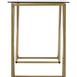 Safavieh Home Office Theresa Modern Gold Glass Top Desk