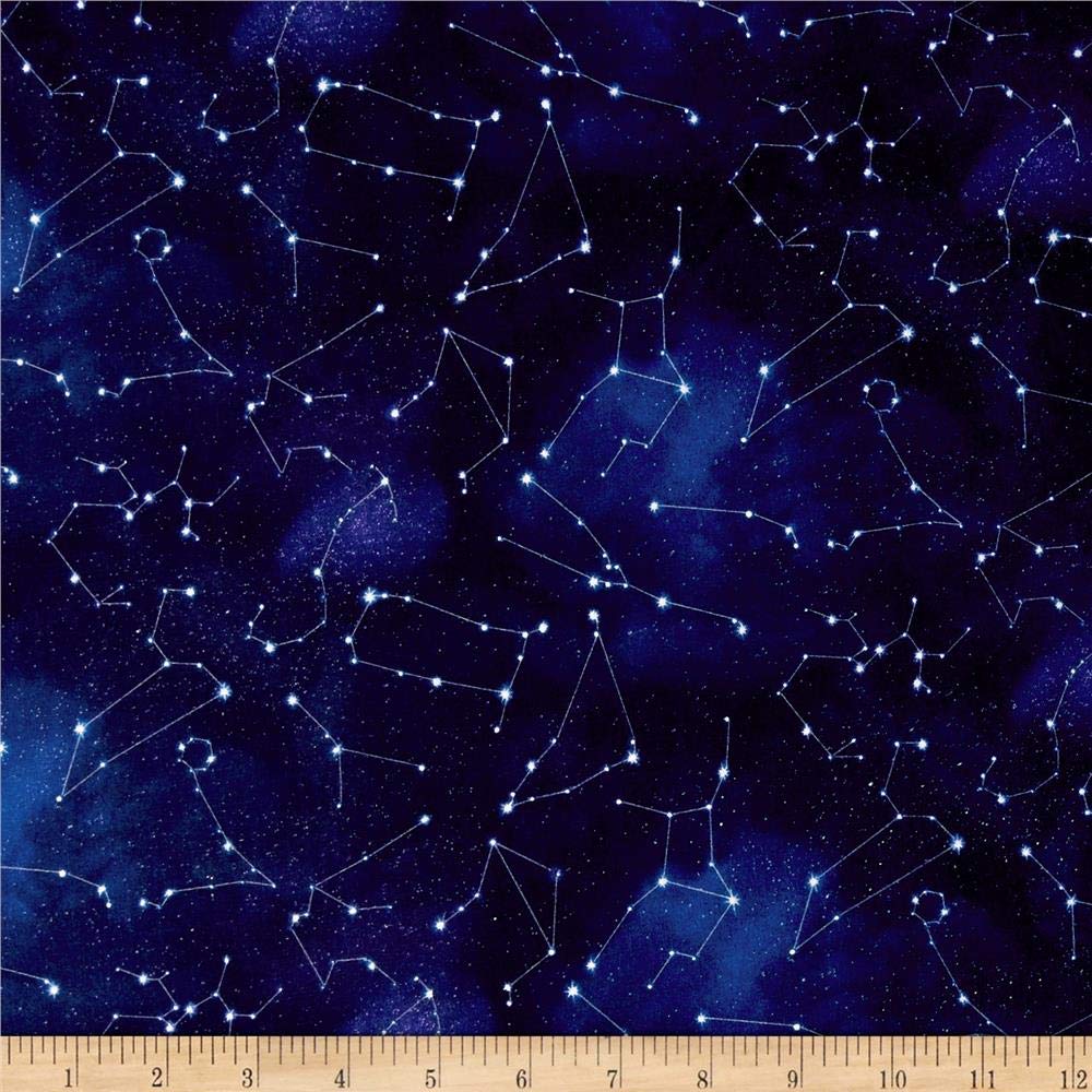 In Space Constellations Royal, Fabric by the Yard