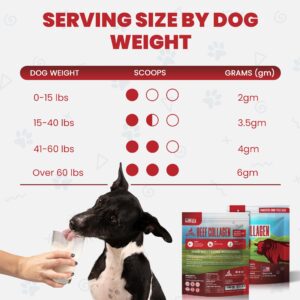 Grass fed Collagen for Dogs - Supports Health Skin & Coat, Hip, Joint Care & Cartilage Support + Skin Health and Mobility, 100% All Natural Collagen