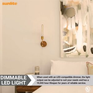 Sunlite LED Filament T8 Tubular Light Bulb, 5 Watts (40W Equivalent), 430 Lumens, Medium E26 Base, Dimmable, 214 mm, UL Listed, 2700K Soft White, 6 Count