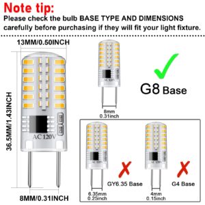 Gaormii G8 LED Bulb Dimmable 3W Warm White 3000K T4 Bi-Pin Base 120V 20W-25W Halogen Bulb Replacement for Under Cabinet, Counter Lighting (12-Pack)