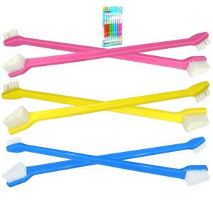 penvinoo 8 pcs dog toothbrush pet toothbrush small to large dogs,cats with soft bristles non slip dual head dog toothbrush