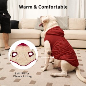 Vecomfy Fleece Lining Extra Warm Dog Hoodie in Winter,Small Dog Jacket Puppy Coats with Hooded,Red XS