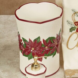 touch of class poinsettia charm wastebasket champagne