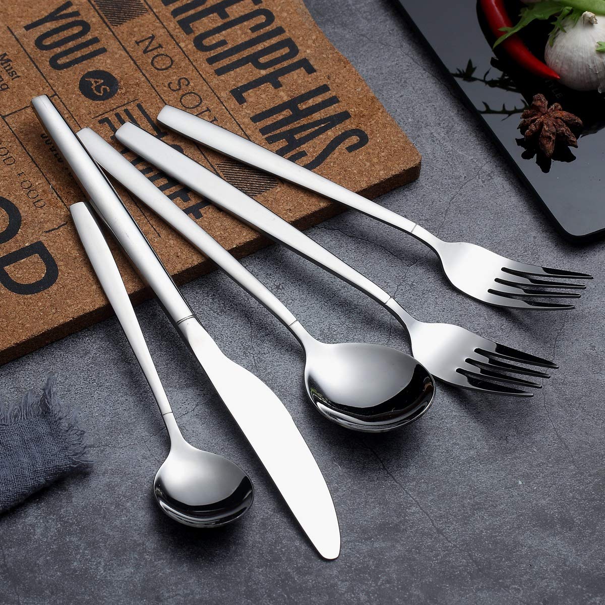 Berglander Flatware Set 20 Pieces, Stainless Steel Flatware Set, Silverware Set Service For 4