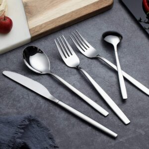 Berglander Flatware Set 20 Pieces, Stainless Steel Flatware Set, Silverware Set Service For 4