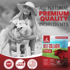 Grass fed Collagen for Dogs - Supports Health Skin & Coat, Hip, Joint Care & Cartilage Support + Skin Health and Mobility, 100% All Natural Collagen