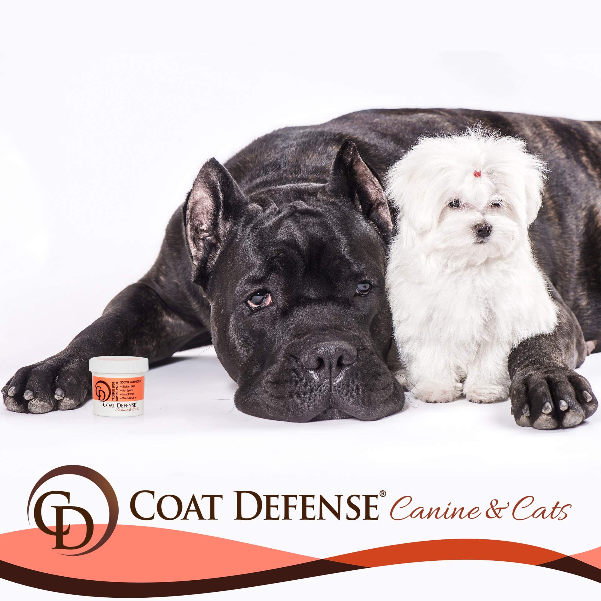 COAT DEFENSE Trouble Spot Drying Paste - Made in USA - 5 Oz Dog & Cat Skin Care, Itchy Skin & Allergies, Alleviates Hot Spots for Dogs & Cats, Insect Bites Relief & Dog Wound Care