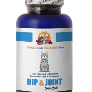 PETS HEALTH SOLUTION cat Joint Pain Relief - Hip and Joint for Cats - Premium Formula - Treats - cat Liver Support - 120 Chews (1 Bottle)