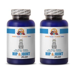 pets health solution cat hip and joint supplements - hip and joint for cats - premium formula - treats - glucosamine chondroitin cat treats - 240 chews (2 bottle)