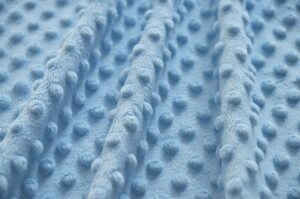 sky blue minky bubble dimple dot plush fur fabric polyester 58-60"