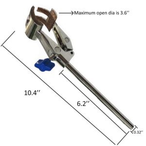 OESS Lab Clamp 4 Prong Finger Style Cork-Coated Head and A Black Laboratory Stand Clip