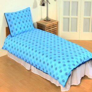 Manchester City FC Official Reversible Pulse Single Duvet Set (Single) (Sky Blue/White)