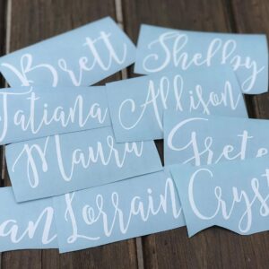 Personalized Bridesmaid Vinyl Decal ONLY DIY for Tumblers Cups Rose Gold on Champagne Glasses Maid of Honor Gifts