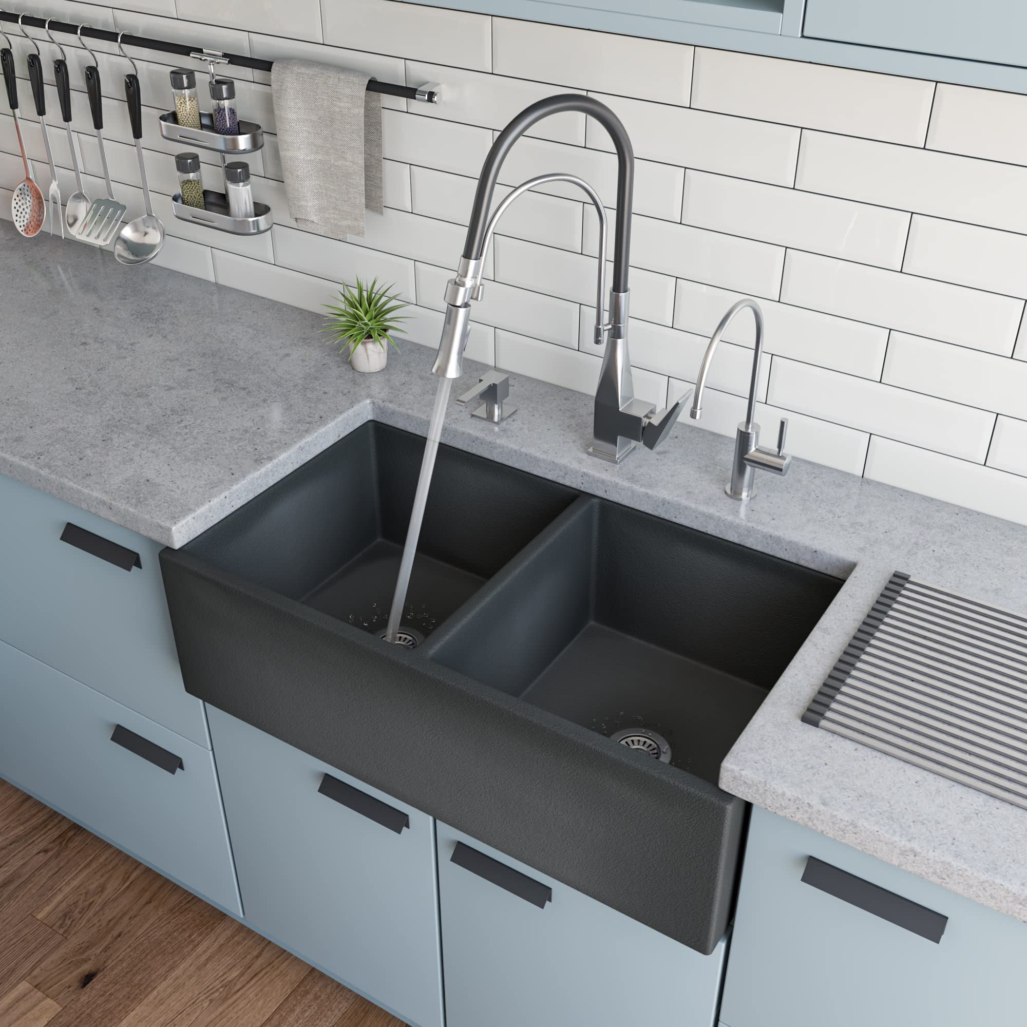 ALFI brand ABCO3318DB Kitchen Sink, Concrete